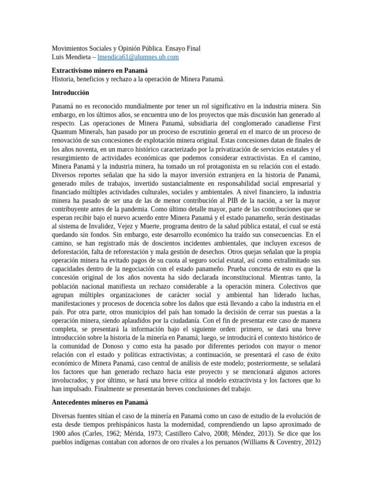 Luis Mendieta - Ensayo Final - Movimientos Sociales Opinión Pública ...