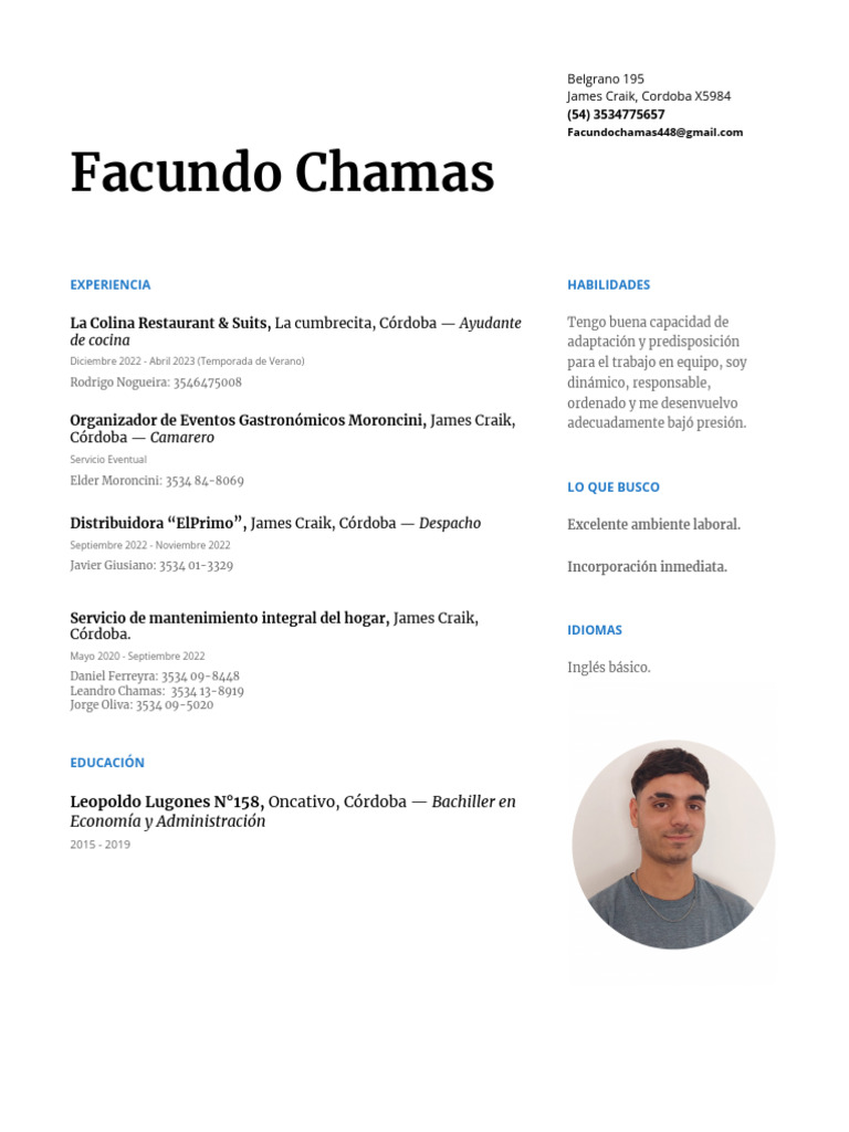 CV Facundo Chamas | PDF