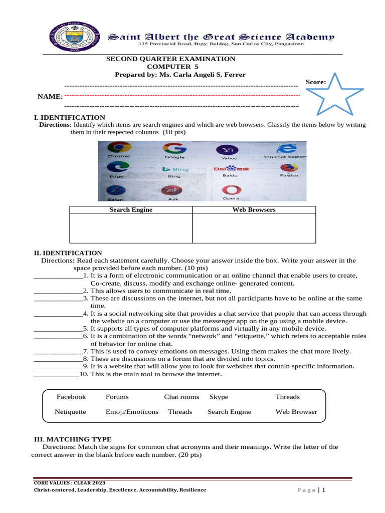 COMPUTER 2nd Quarter Exam Repro | PDF | Internet Forum | World Wide Web