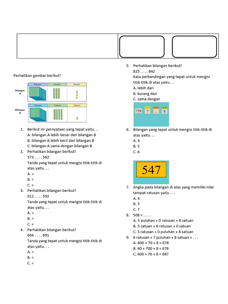 STS 1 Kelas 3 MTK | PDF
