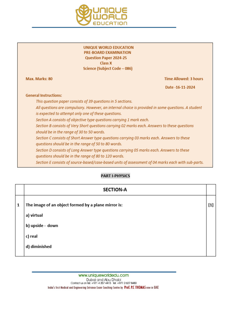 Uwe Science - Grade 10-Preboard 1-16-11-2024 | PDF | Redox | Cellular ...