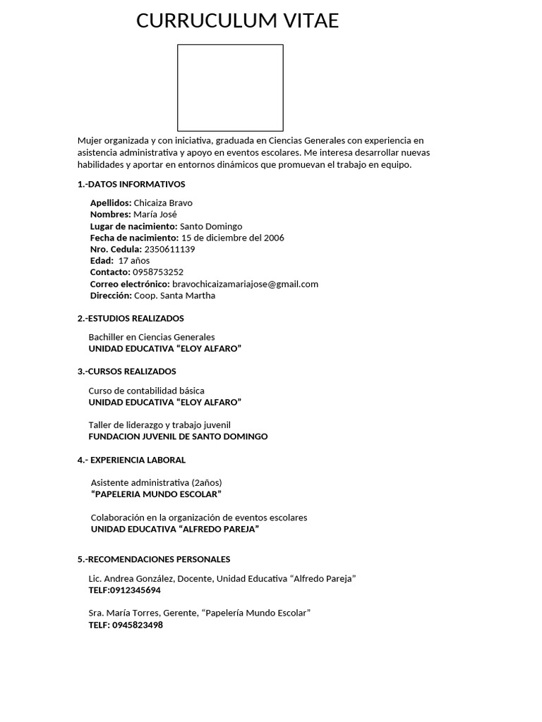 Curruculum Vitae (MJ) | PDF