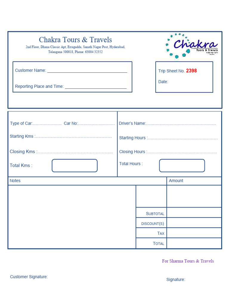 Chakra Tours & Travels | PDF