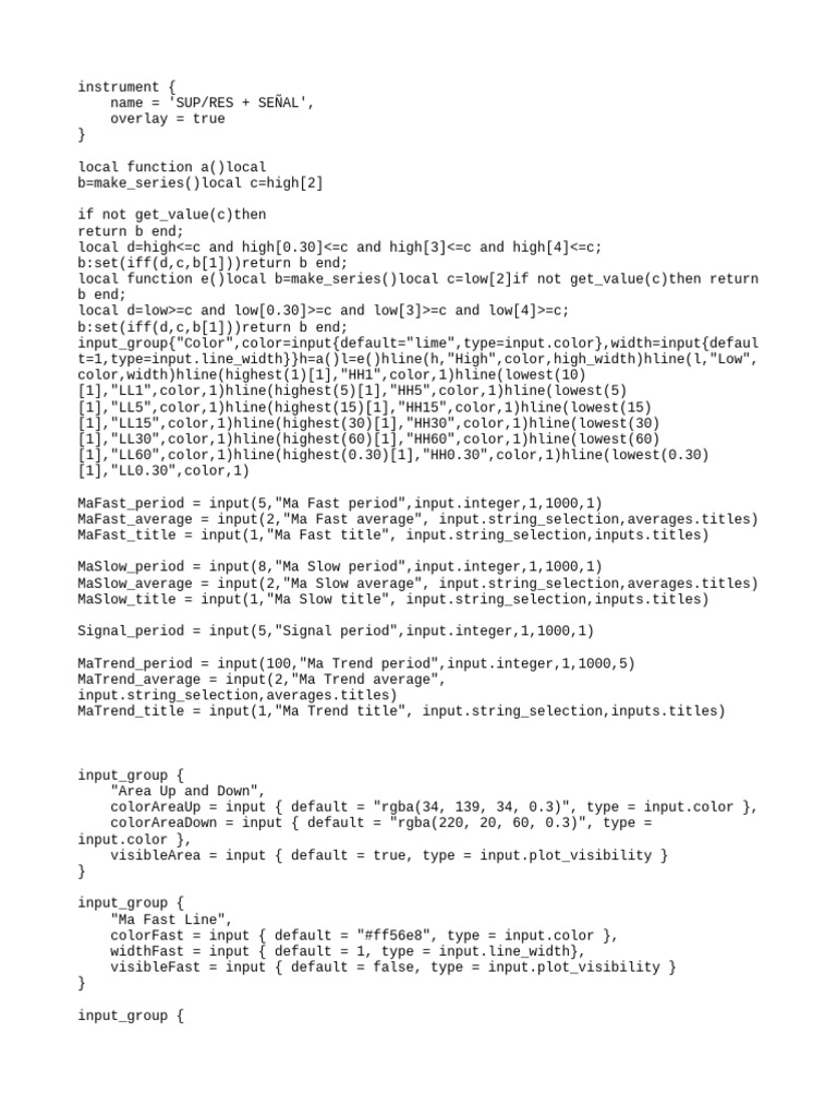 1. SCRIPT SUP RES + SEÑAL | PDF | Financial Accounting | Analysis