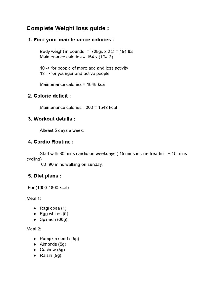 Complete Weight Loss Guide | PDF | Calorie | Weight Training