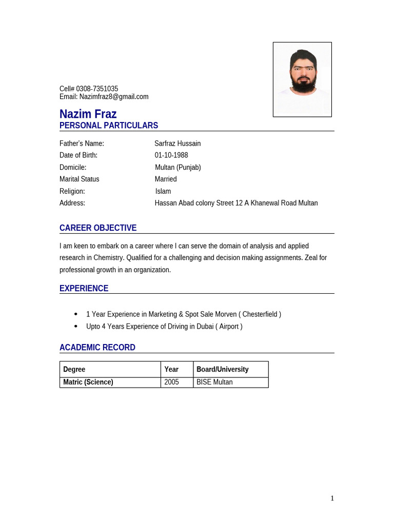 Nazim CV 2 | PDF