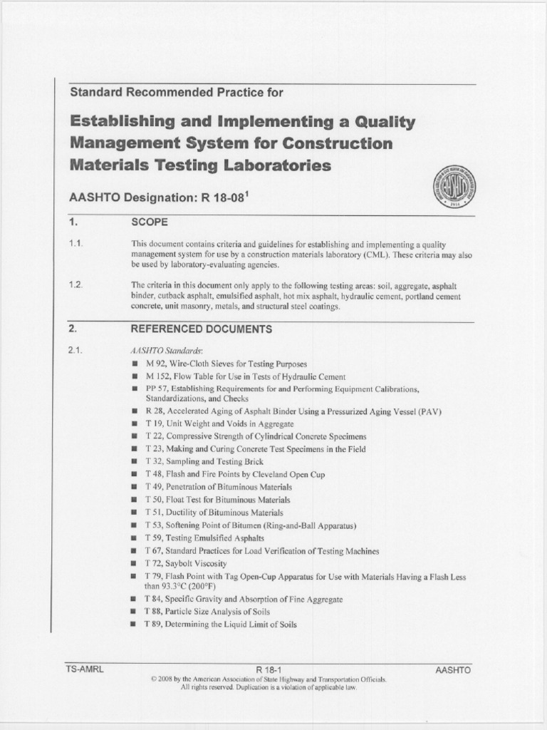 Aashto R 18 | PDF