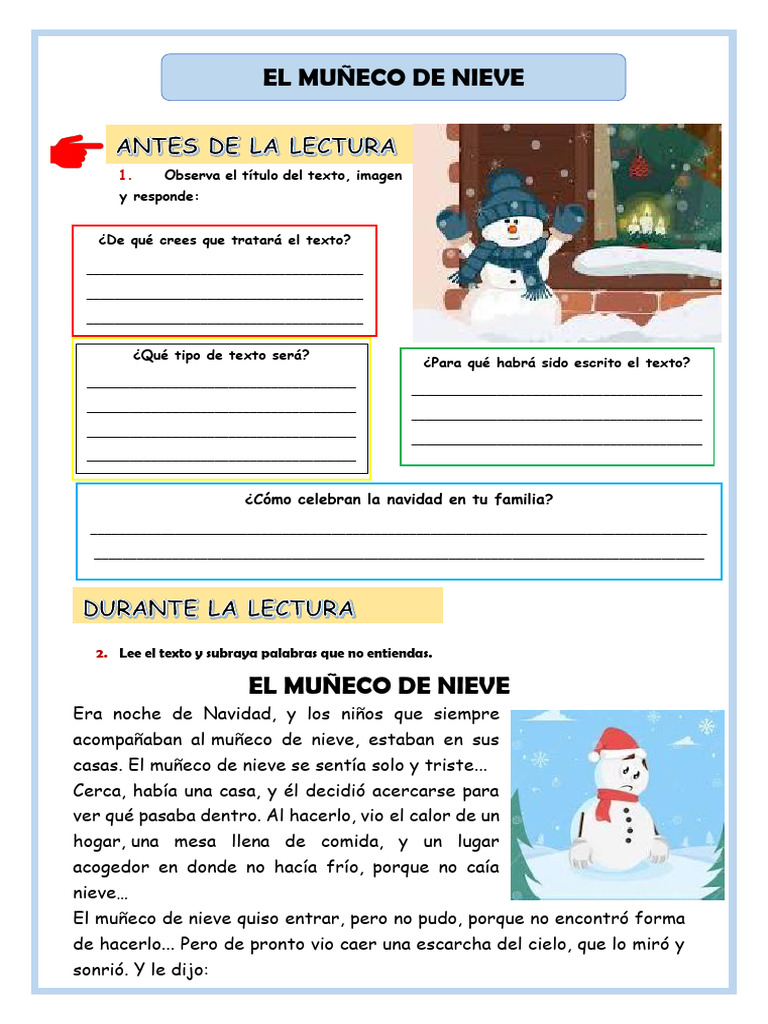lectura el MUÑECO DE NIEVE | PDF