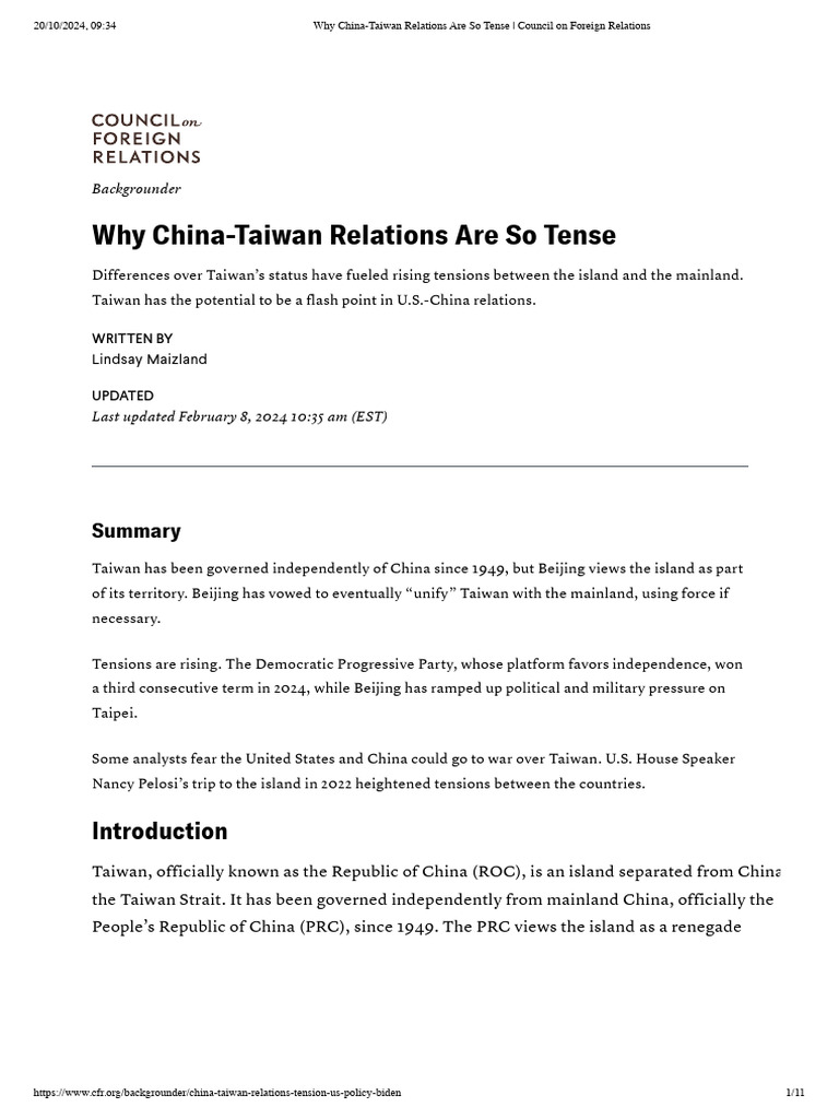 RIC Leitura 19 China Taiwan | PDF | Taiwan | Politics Of China