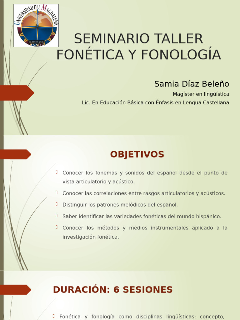 SEMINARIO TALLER FONÉTICA Y FONOLOGÍA. Encuentro 1 | PDF | Fonética ...