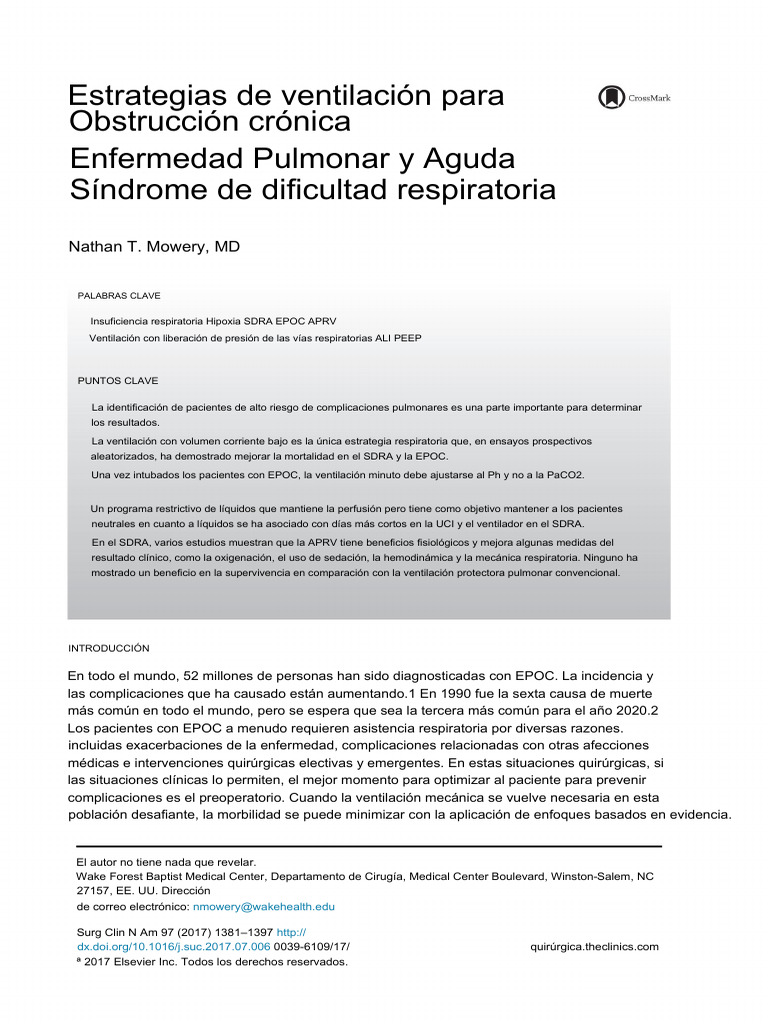 Ventilator Strategies For Chronic Obstructive Pulmonary Disease and Acute Respiratory Distress ...