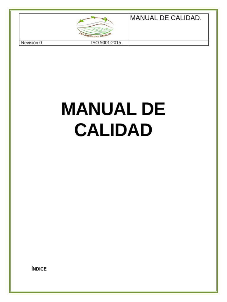 Manual de Calidad | PDF | Calidad (comercial) | Sistema de manejo de calidad