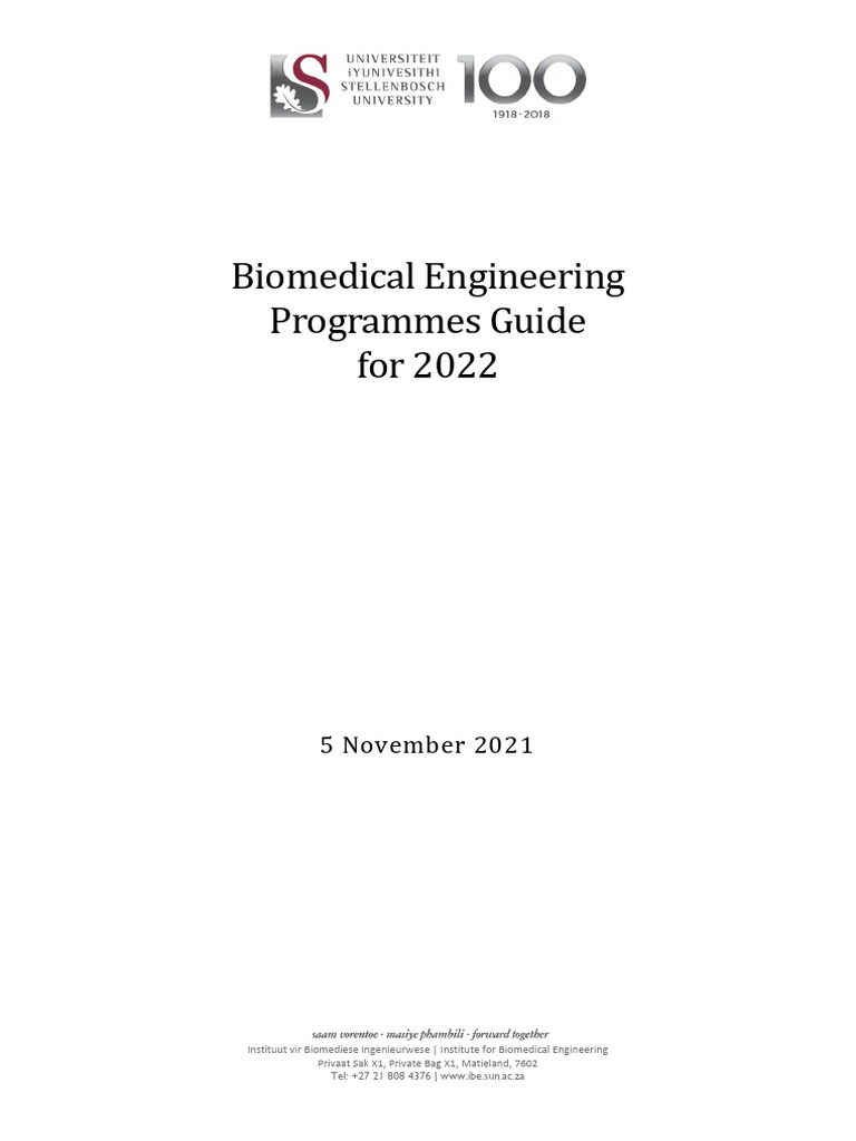Biomedical Engineering Program Guide 2022 | PDF | Thesis | Postgraduate Education