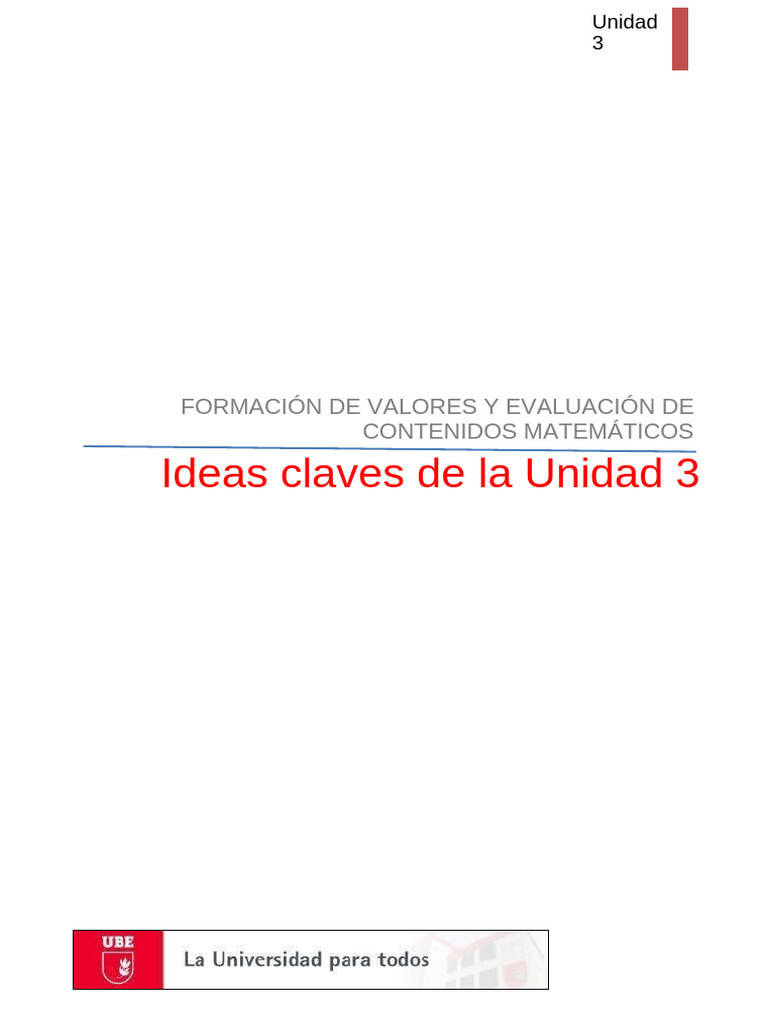 Ideas Claves - Unidad 3 | PDF | Aprendizaje | Motivación