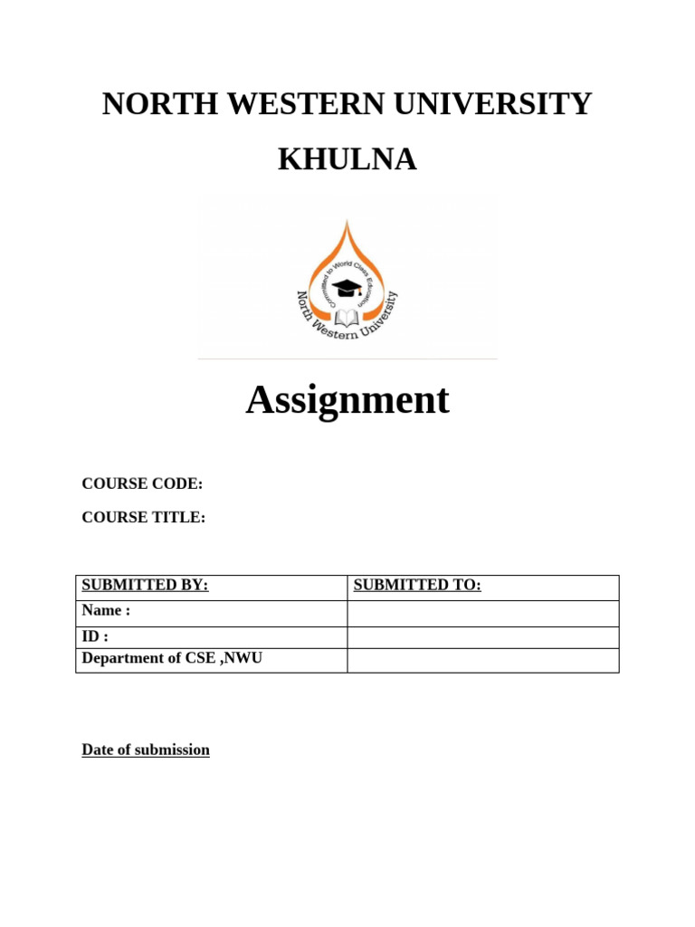 NWU Khulna CSE Assignment Submission | PDF