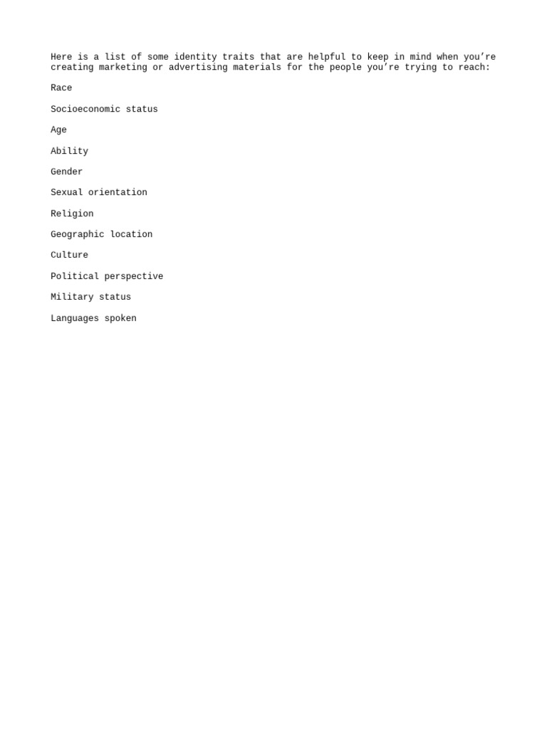 Identity Traits | PDF