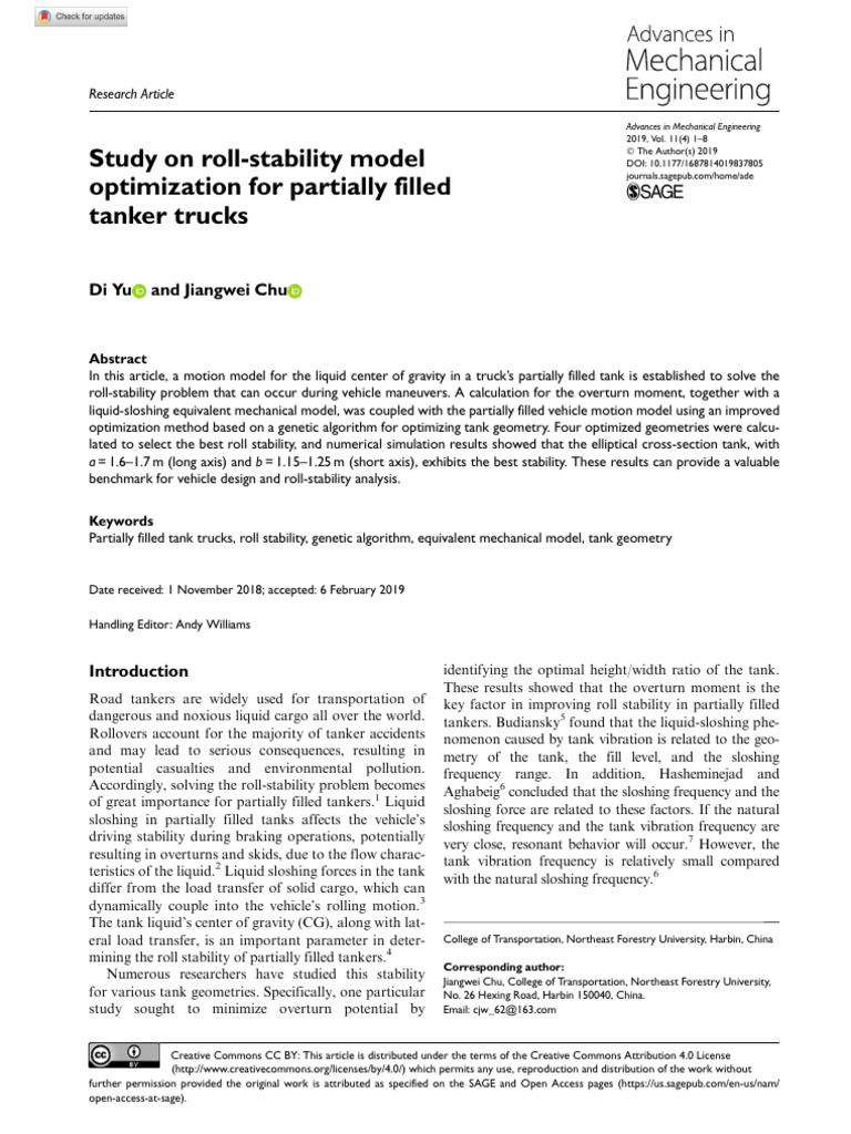 Study On Roll-Stability Model Optimization For Par | PDF | Mathematical ...