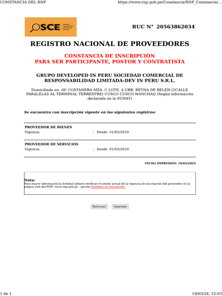 RNP Dev in Peru | PDF