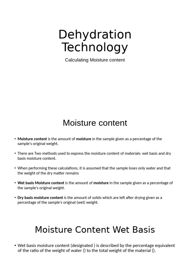 Calculating Moisture Contents | PDF | Earth Sciences | Applied And Interdisciplinary Physics