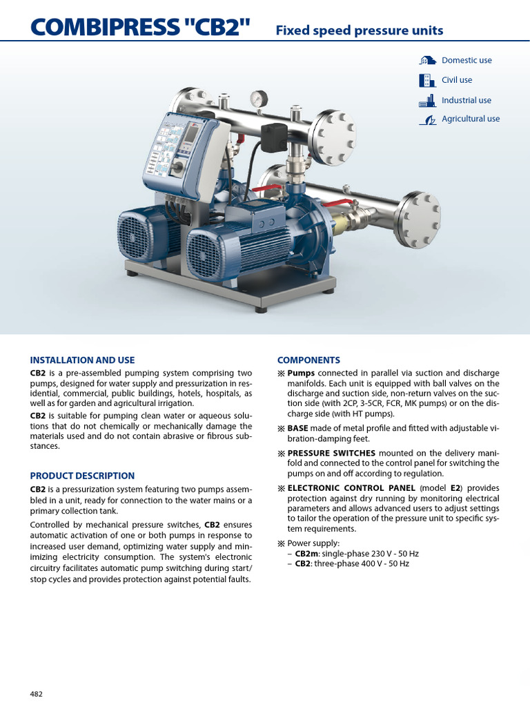 CB2 EN-datasheet 50Hz-1 | PDF | Pump | Water