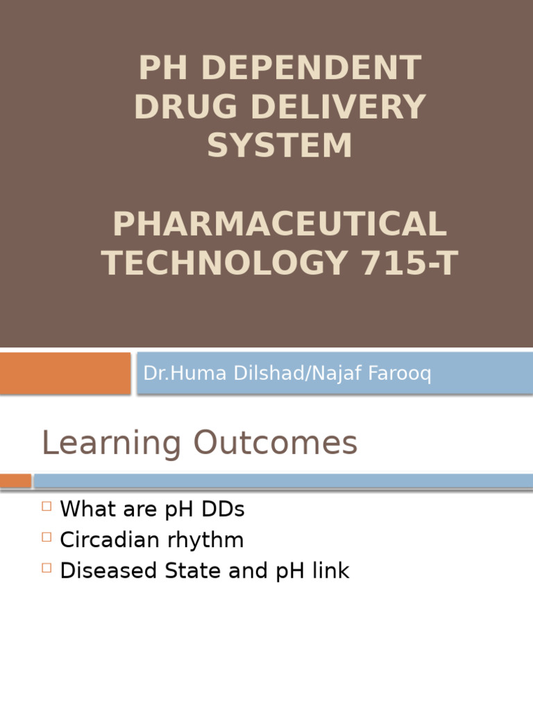 Chapter-7 PH Dependent Drug Delivery System | PDF | Nonsteroidal Anti Inflammatory Drug ...