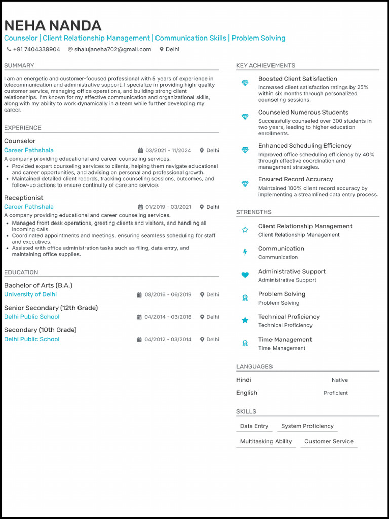 NN Curriculum Vitae | PDF