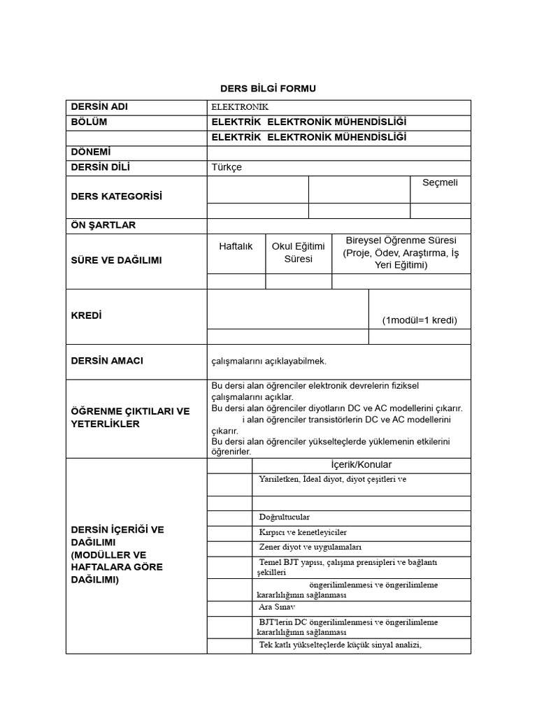 Ee 205 Elektronik I | PDF