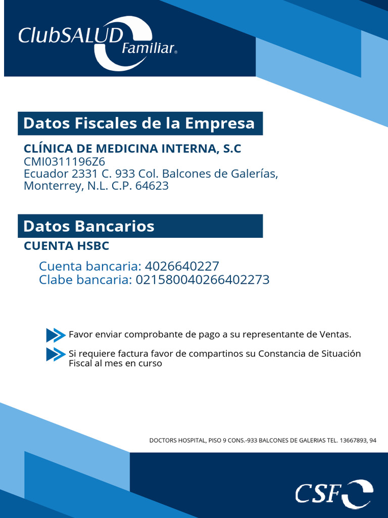 Datos-Bancarios-2024 CSF | PDF
