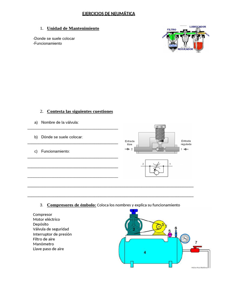 Ejercicios y Conceptos de Neumática | PDF