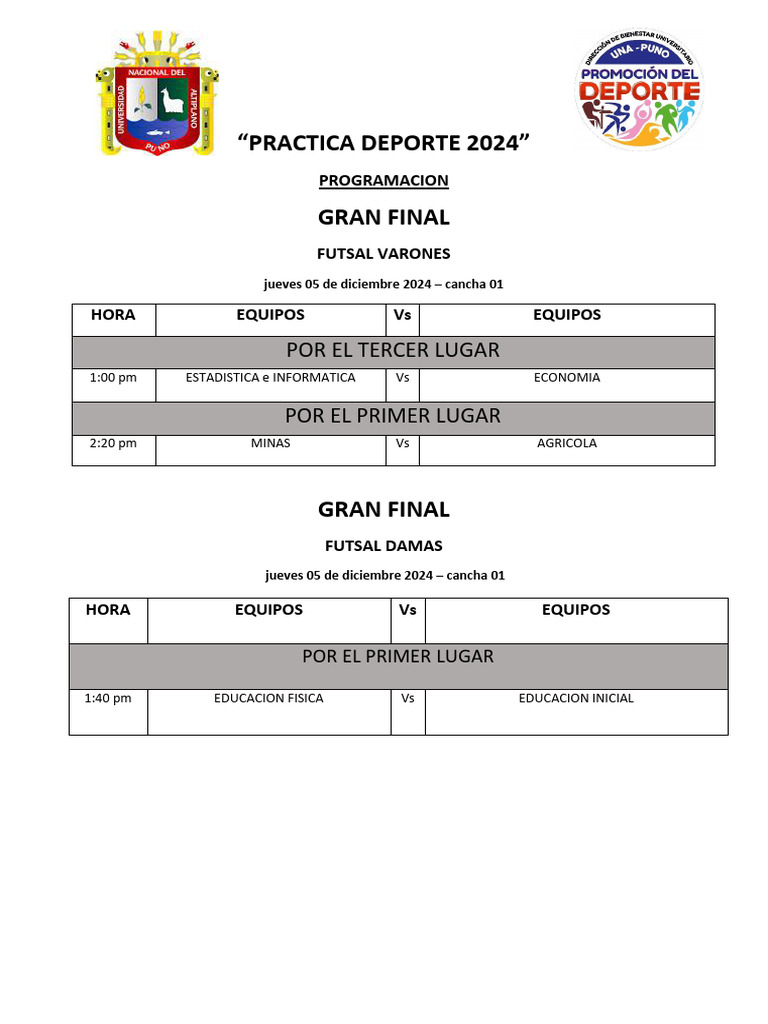 Gran Final de Practica Deporte-2024 | PDF