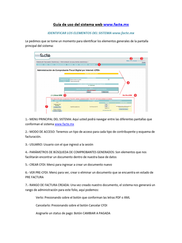 Guía para usar www.facte.mx en facturación | PDF | Factura | Informática