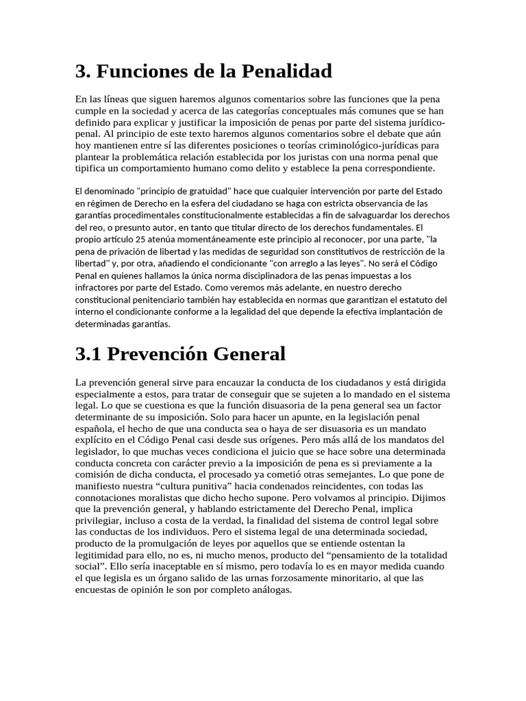 Funciones de La Penalidad | PDF | Castigos | Derecho penal