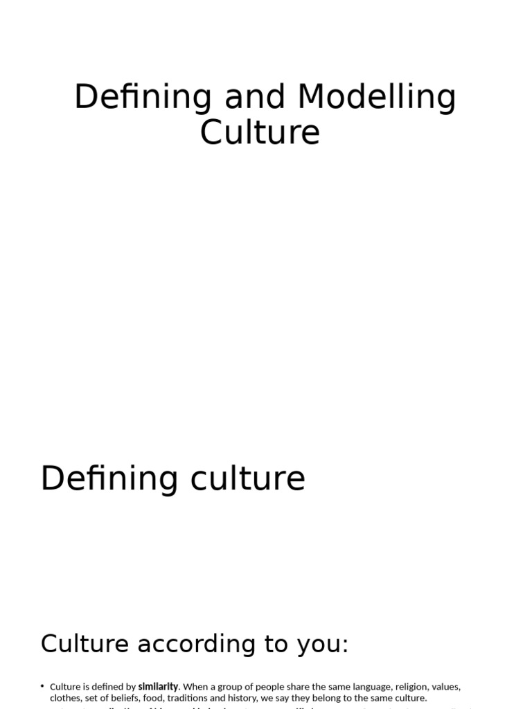 Defining and Modelling Culture 1 | PDF | Attitude (Psychology) | Cognition
