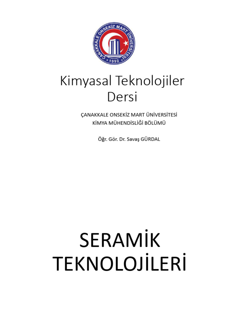 Seramik - Uretimi - Ders 2 | PDF