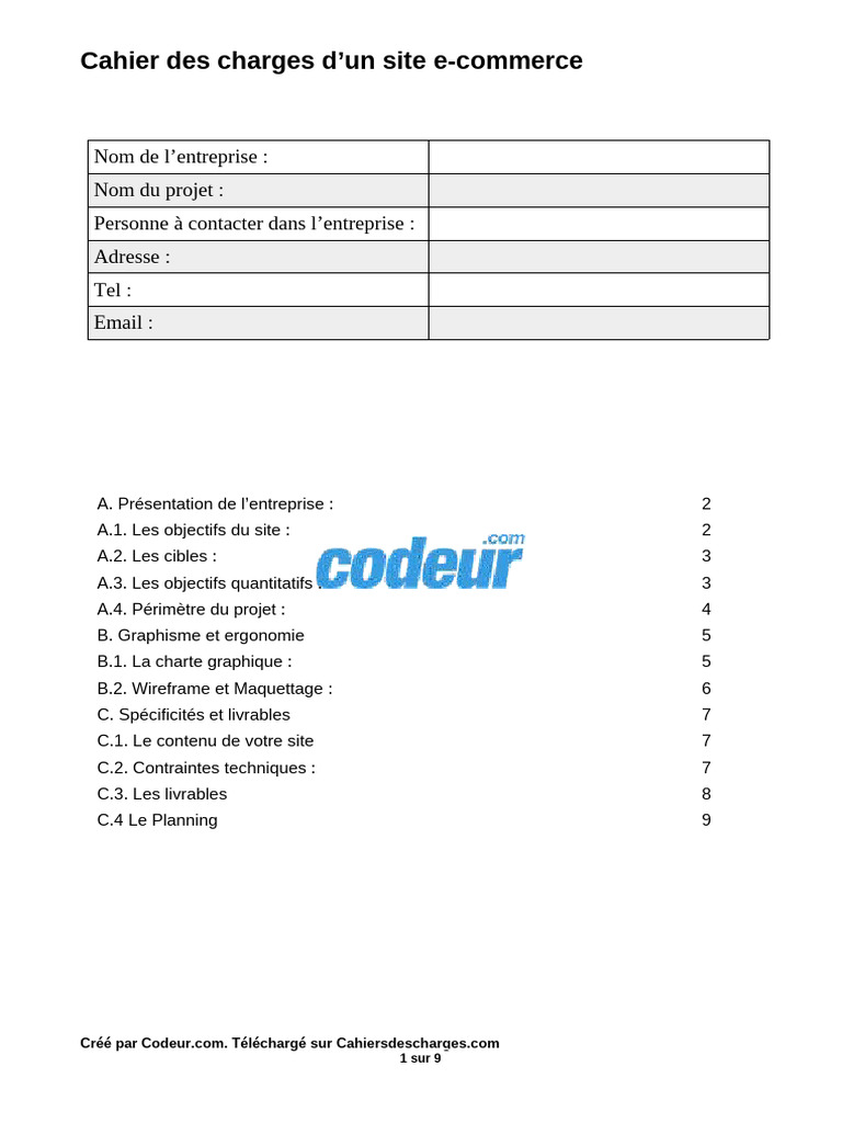 Cachiers Des Charges Ecommerce | PDF