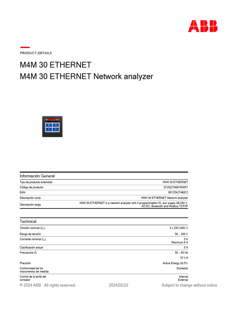 2CSG274681R4051 m4m 30 Ethernet | PDF