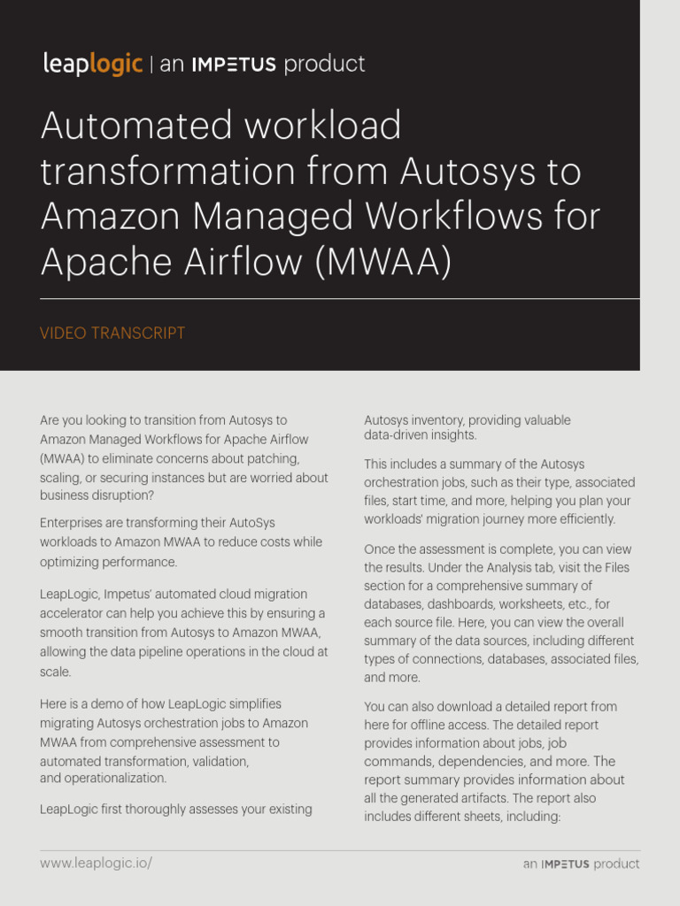 Autosys to Amazon MWAA Migration Guide | PDF | Computing | Software Engineering