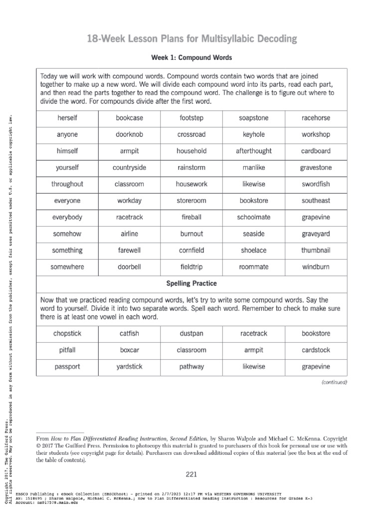 Multisyllabic Decoding | PDF