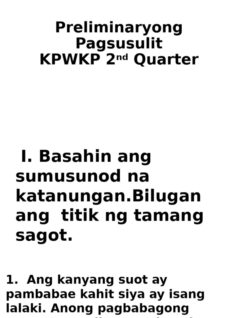 Prelim KPWKP 2nd | PDF