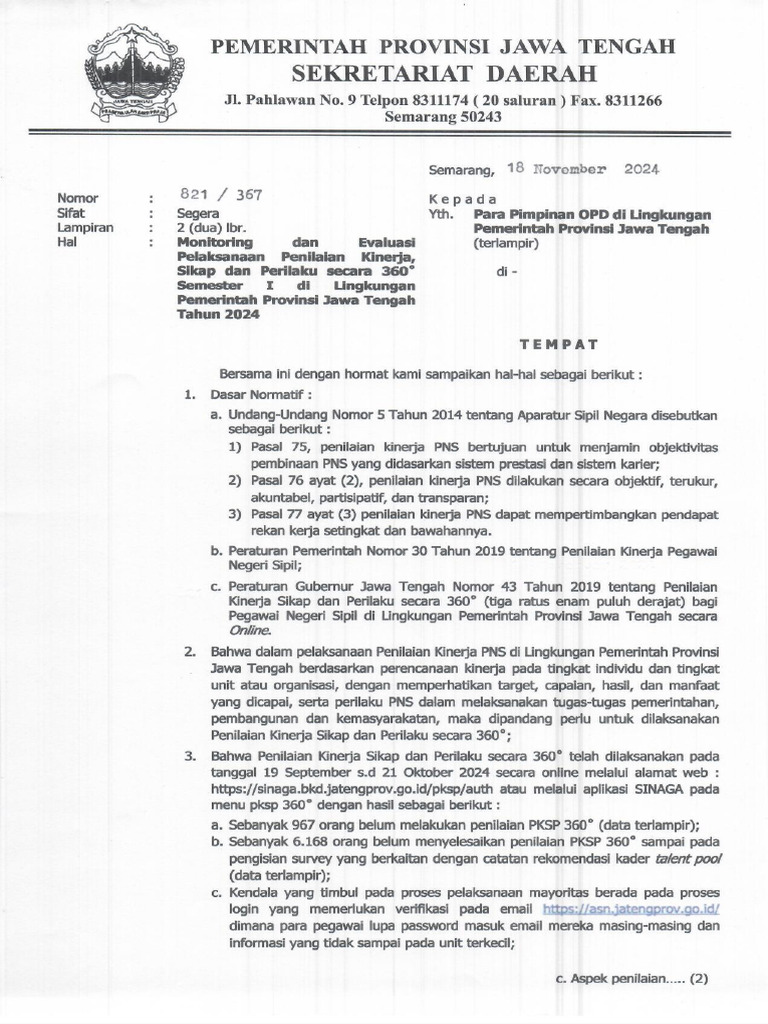 Edaran PKSP Semester I 2024 | PDF