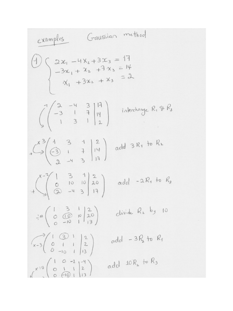 Examples On Gaussian Method | PDF