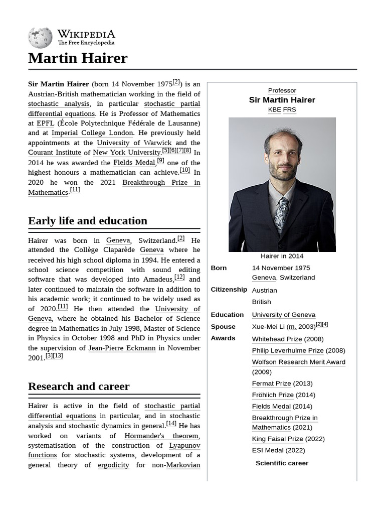 Martin_Hairer | PDF | Mathematics