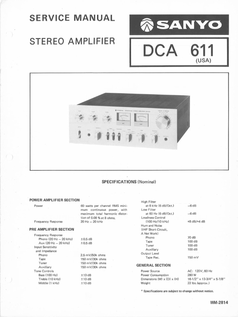 Sanyo Dca 611 | PDF