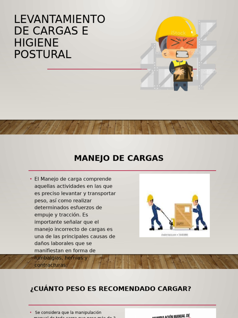 Capacitación Levantamiento de Cargas e Higiene Postural | PDF | Dolor lumbar
