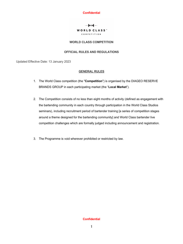 World Class 2024 Official Rules and Regulations Local Global | PDF ...