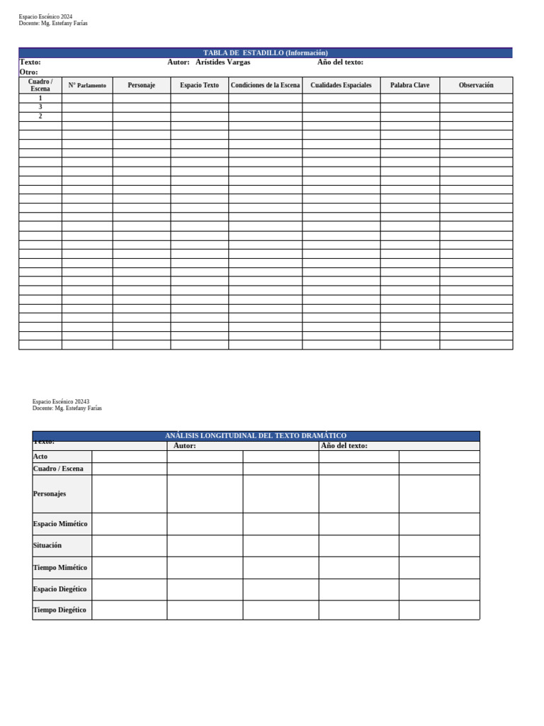 Plantillas de Tablas informativas | PDF
