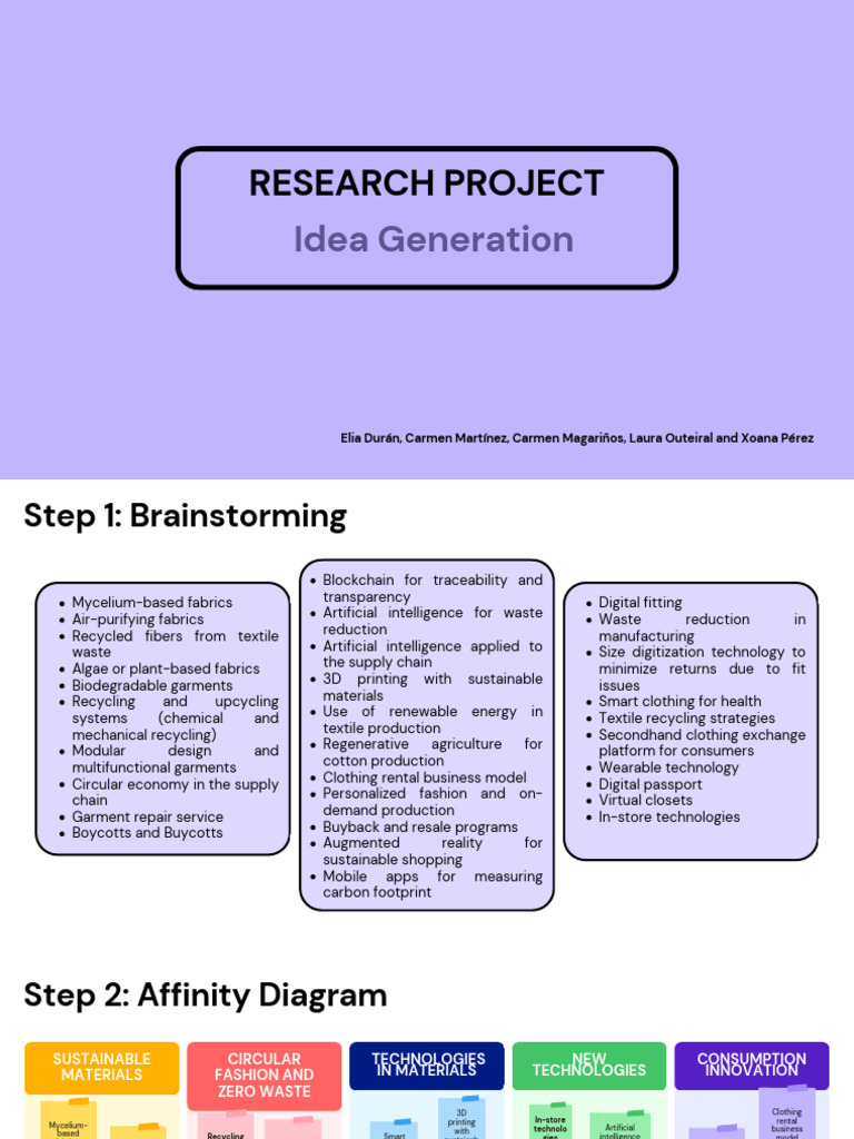 Research Proyect. Idea Generation PDF | PDF | Sustainable Development | Economy And The Environment