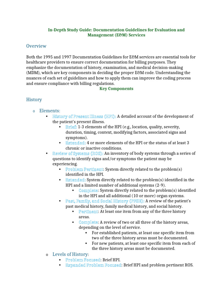 CPT Evaluation and Management Studyguide | PDF | Surgery | Medical ...
