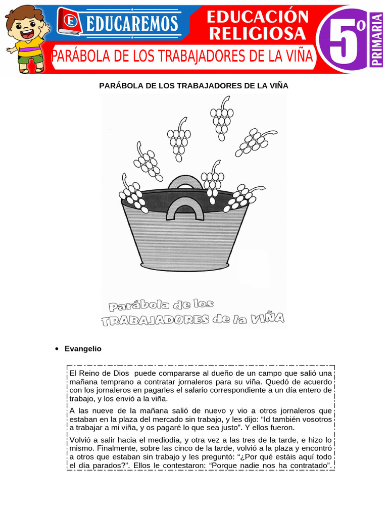 Parabola-de-los-Trabajadores-de-la-Vina-para-Quinto-Grado-de-Primaria | PDF