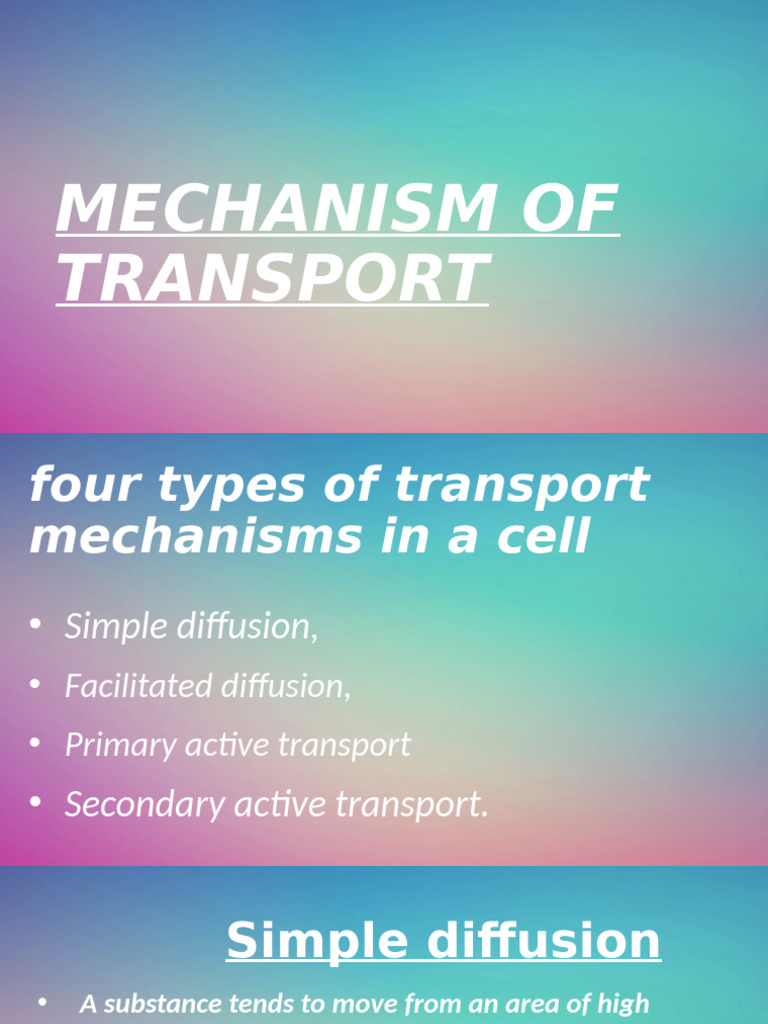 Mechanisms of Transport | PDF